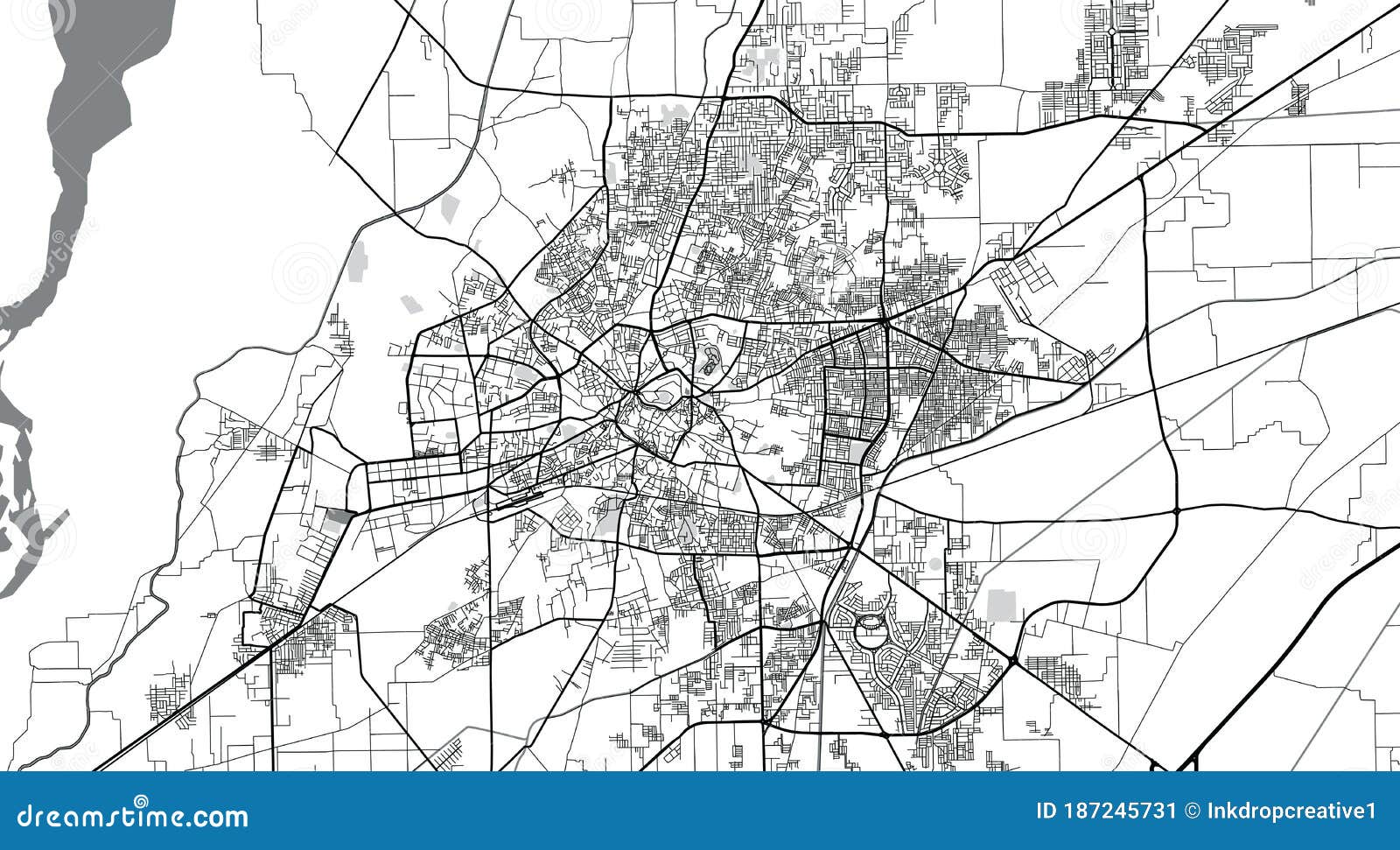 Urban Vector City Map of Multan, Pakistan, Asia. Stock Vector ...
