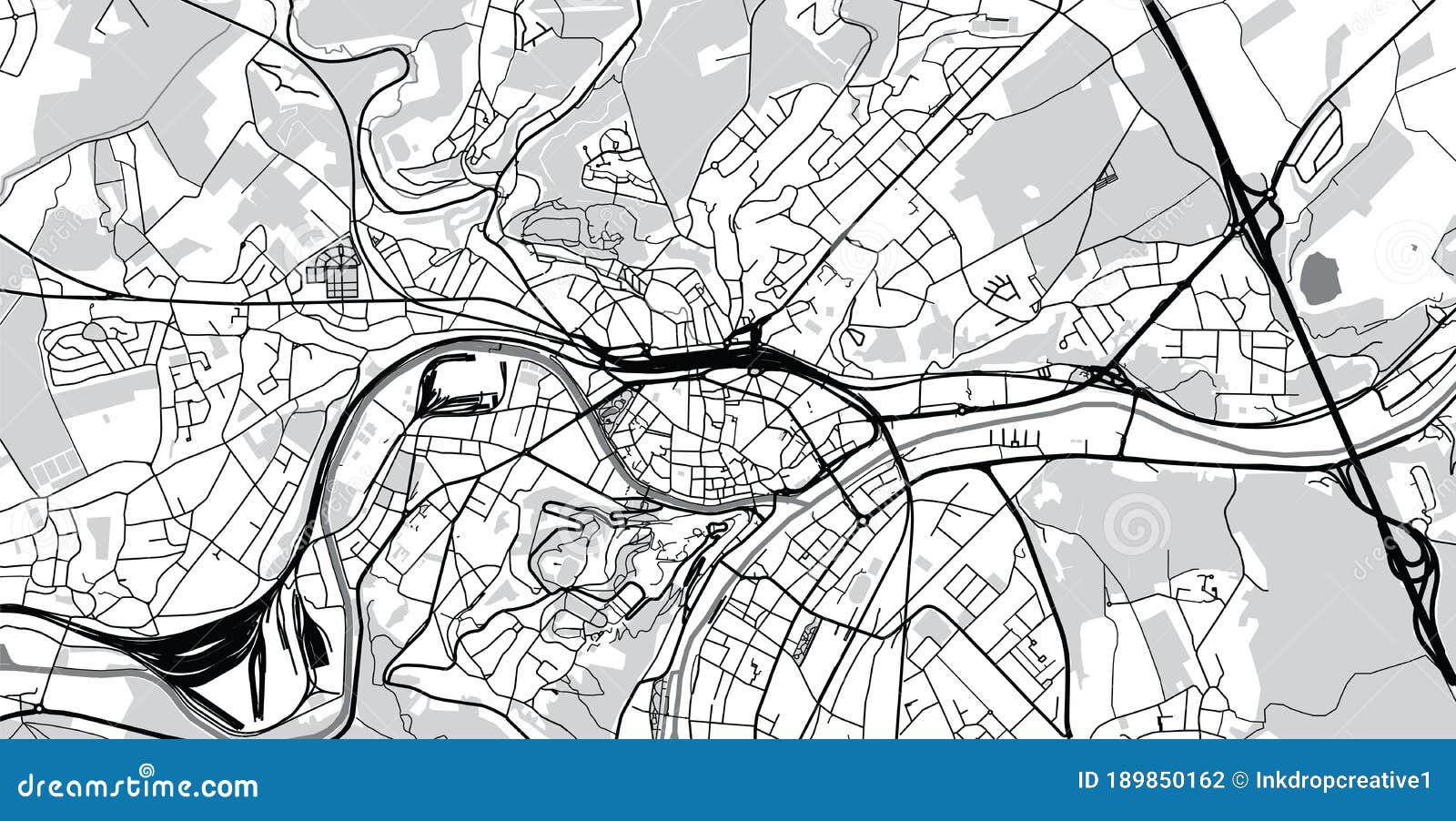 Urban Vector City Map of Namur, Belgium Stock Vector - Illustration of ...