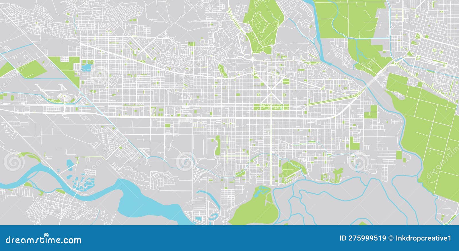 Urban Vector City Map of Neuquen, Argentina Stock Vector - Illustration ...
