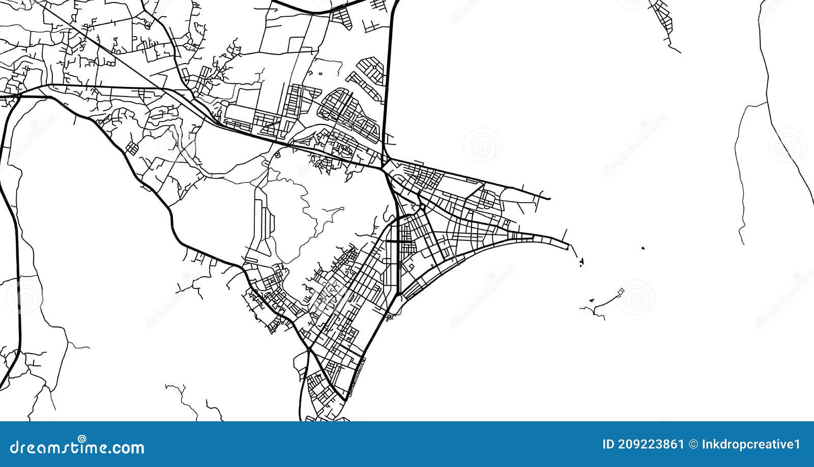 Urban Vector City Map of Qui Nhon, Vietnam Stock Illustration ...