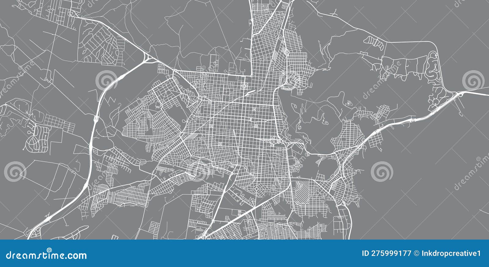 Urban Vector City Map of Salta, Argentina Stock Vector - Illustration ...