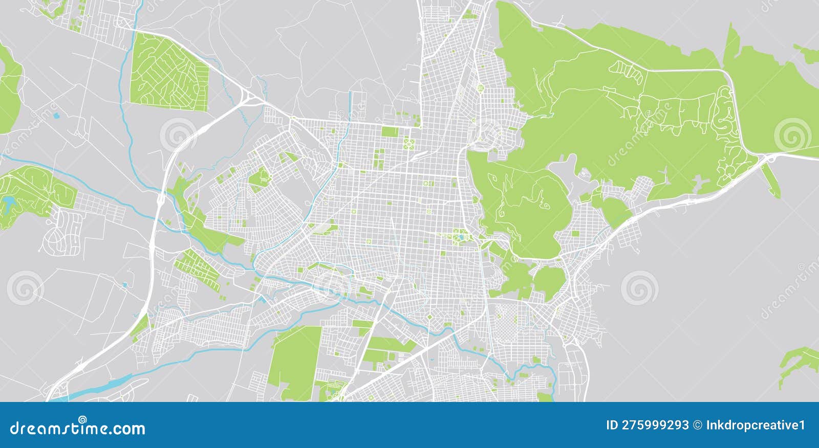 Urban Vector City Map of Salta, Argentina Stock Vector - Illustration ...
