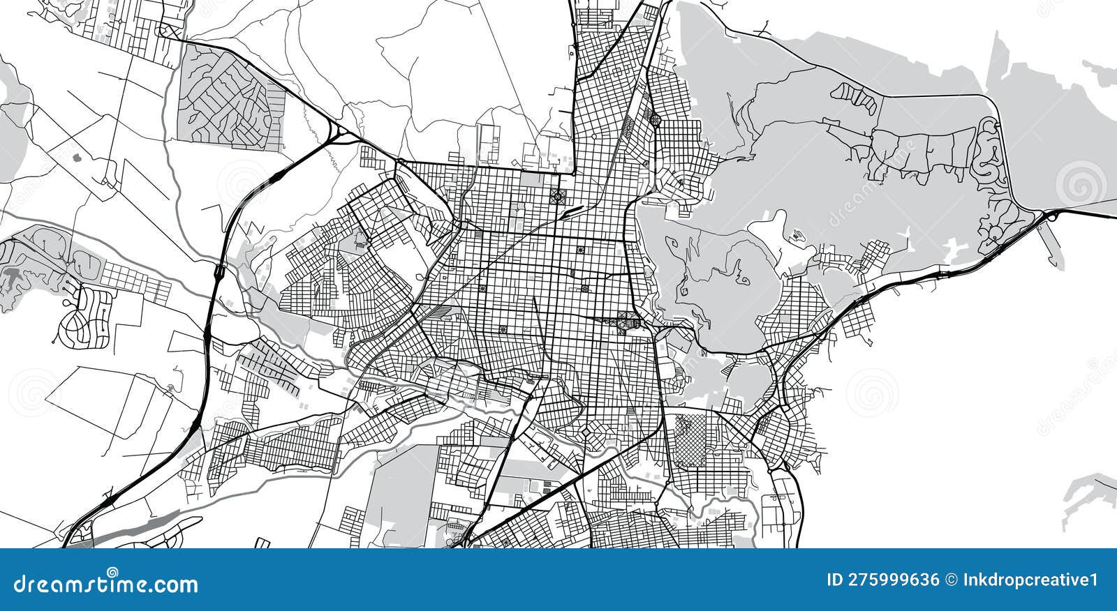 Urban Vector City Map of Salta, Argentina Stock Vector - Illustration ...