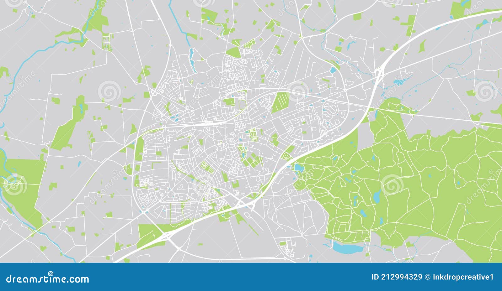 Urban Vector City Map of Slagelse, Denmark Stock Vector - Illustration ...