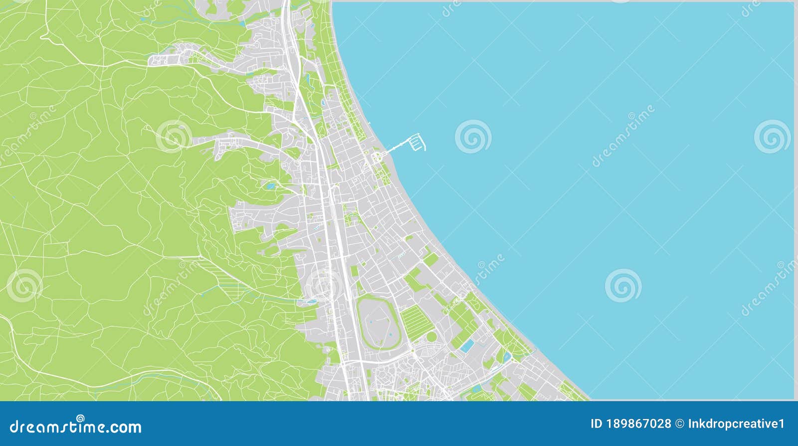Urban Vector City Map of Sopot, Poland Stock Vector - Illustration of ...