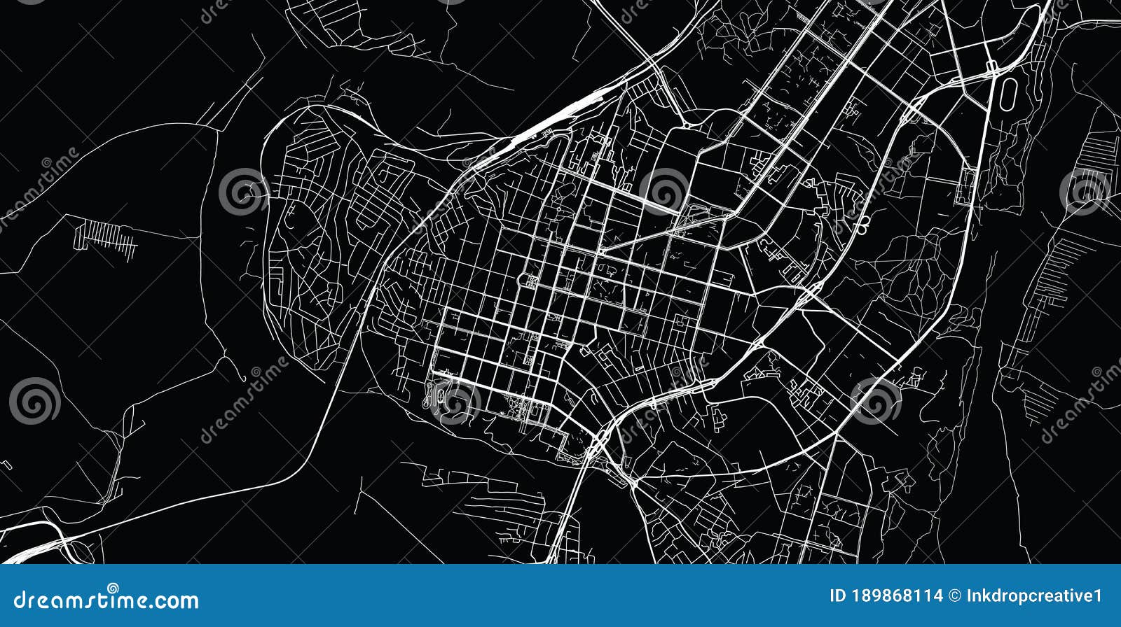 Urban Vector City Map of Ufa, Russia Stock Vector - Illustration of ...