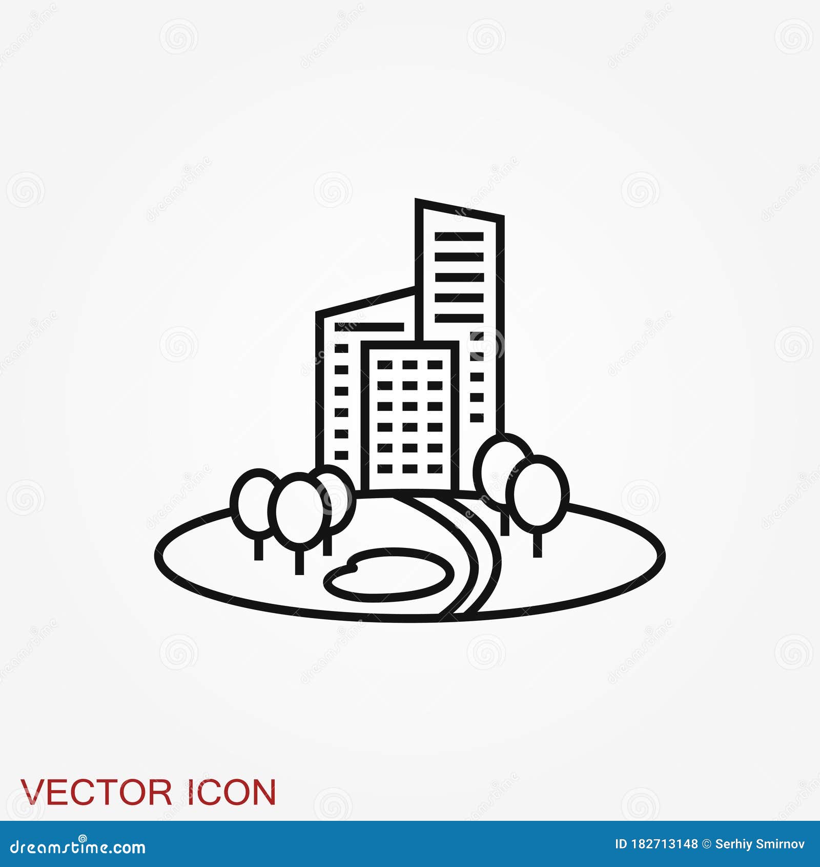 Urban Vector Icon, City Symbol Isolated on Background Stock ...