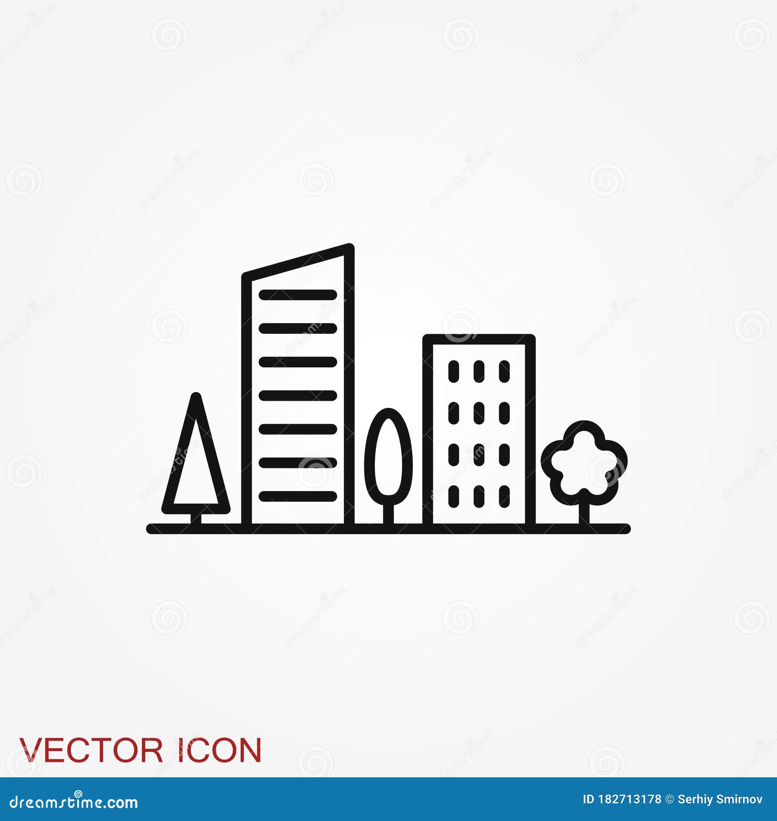 Urban Vector Icon, City Symbol Isolated on Background Stock ...