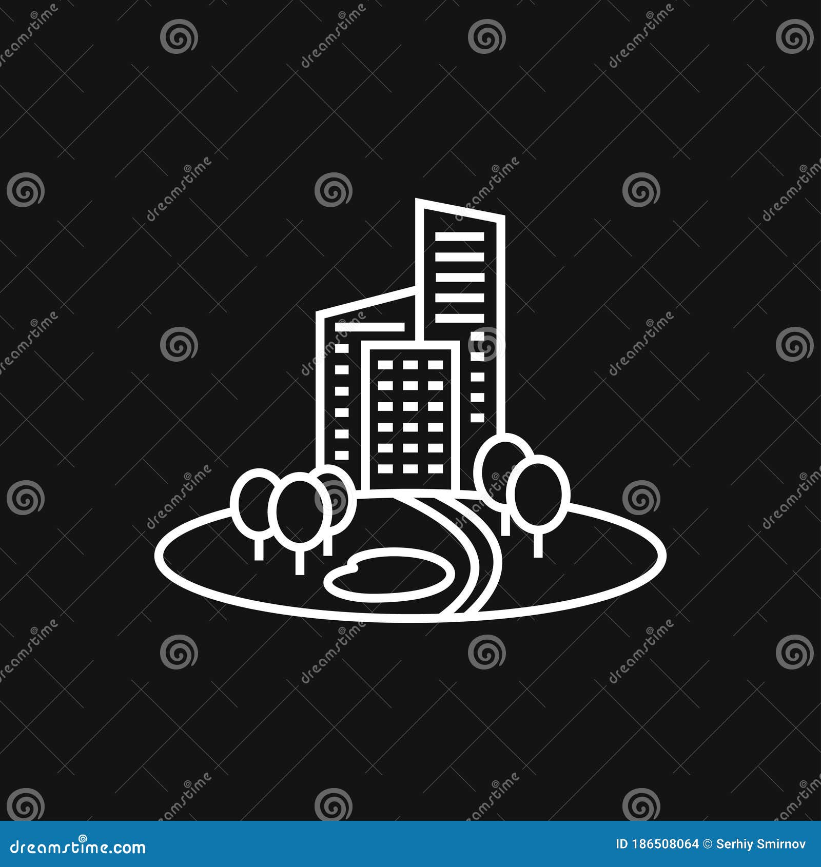 Urban Vector Icon, City Symbol Isolated on Background Stock ...