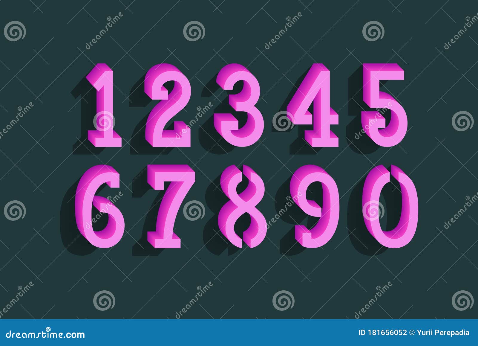 Urban Vector Numbers in 3d Vibrant Style Stock Vector - Illustration of ...