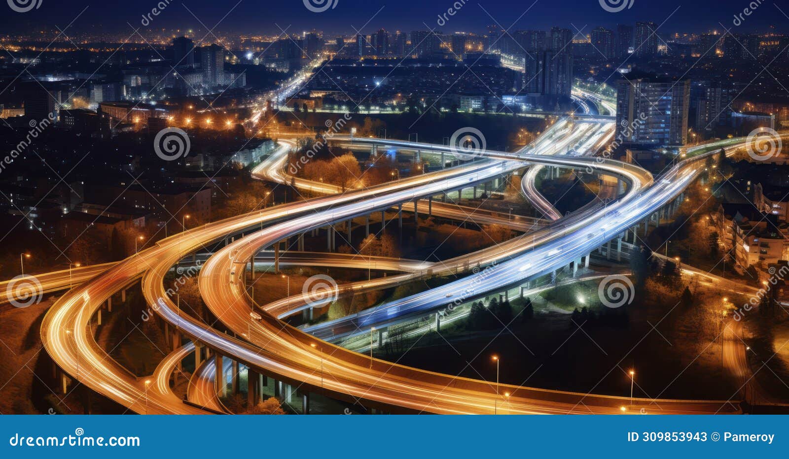 Urban Veins - Tracing the Glowing Paths of Vehicles at a Nighttime ...