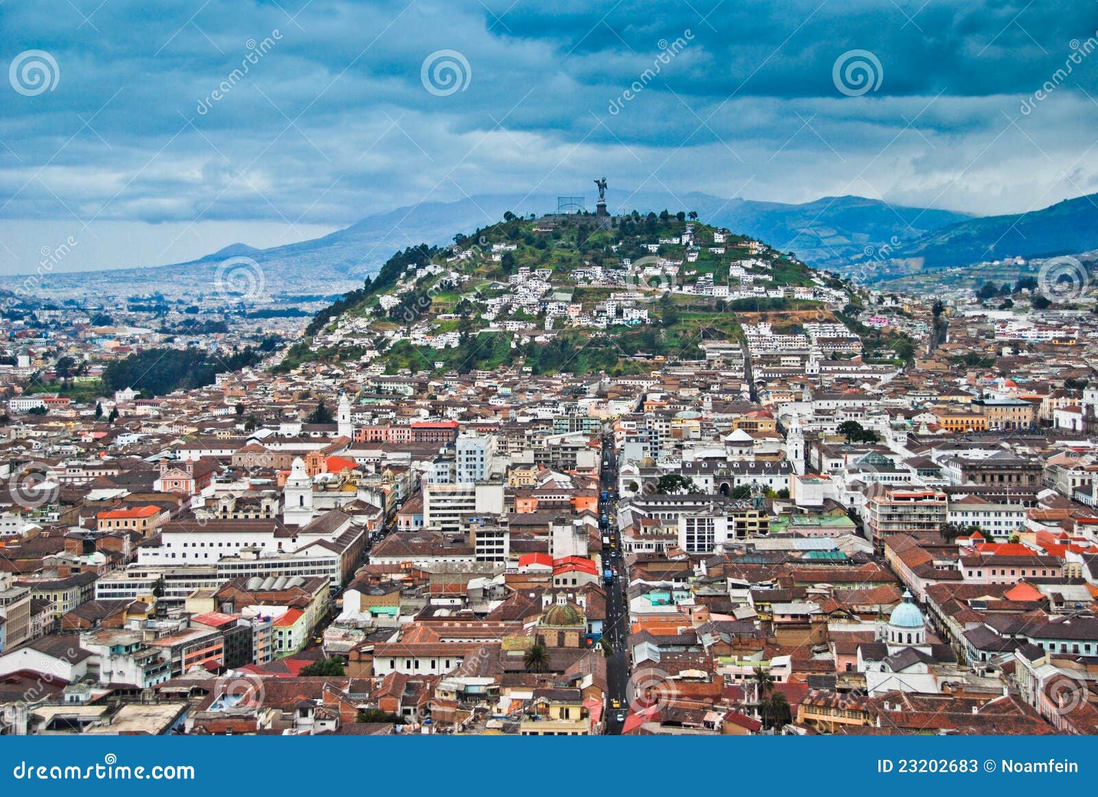 Urban view of Quito editorial stock photo. Image of streets - 23202683