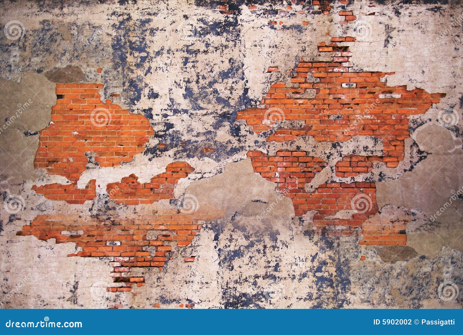 Urban Wall stock photo. Image of abandoned, bricks, blue - 5902002