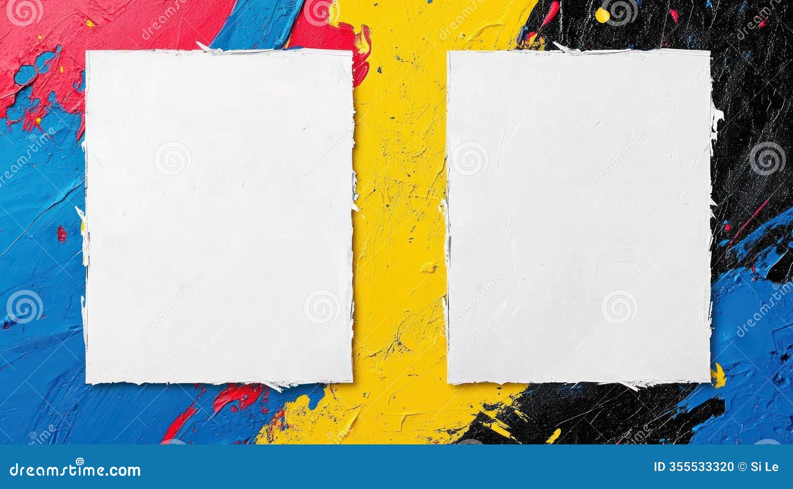 Urban Wall Texture with Mockup and Posters: Colorful and Messy Closeup ...