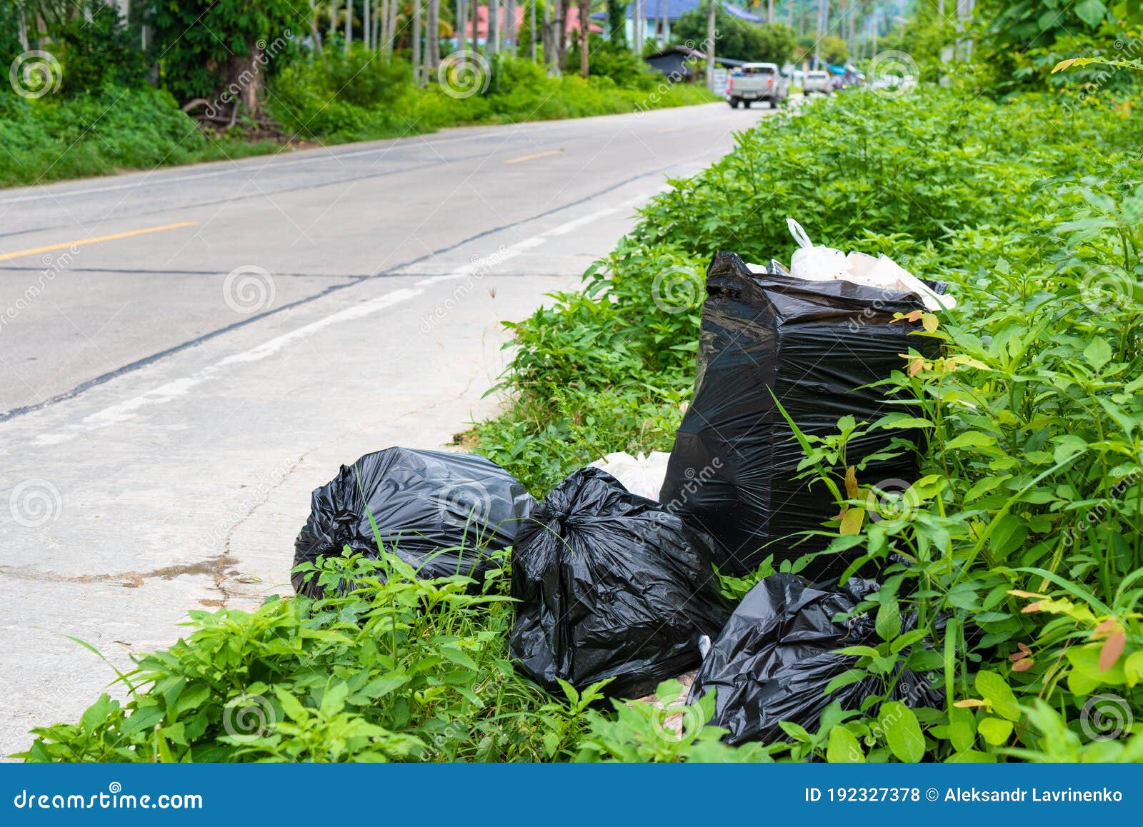 Urban Waste on the Side of the Road Stock Photo - Image of krabi ...