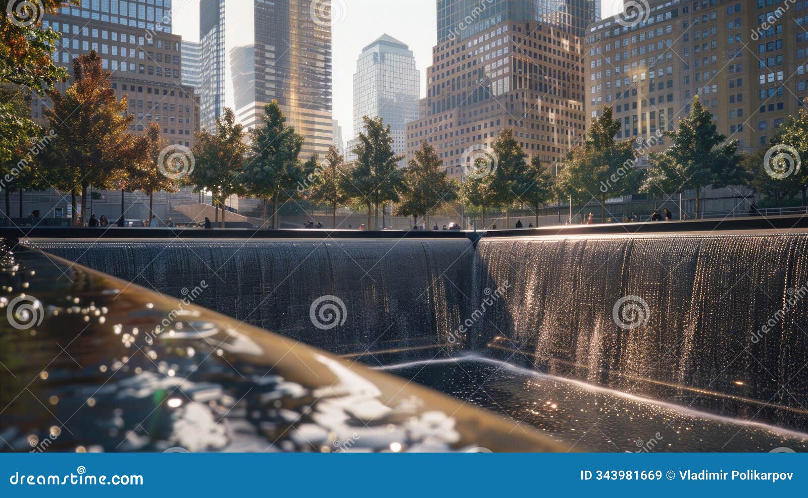 Urban Waterfall Surrounded by Tall Buildings, Ideal for Architecture ...