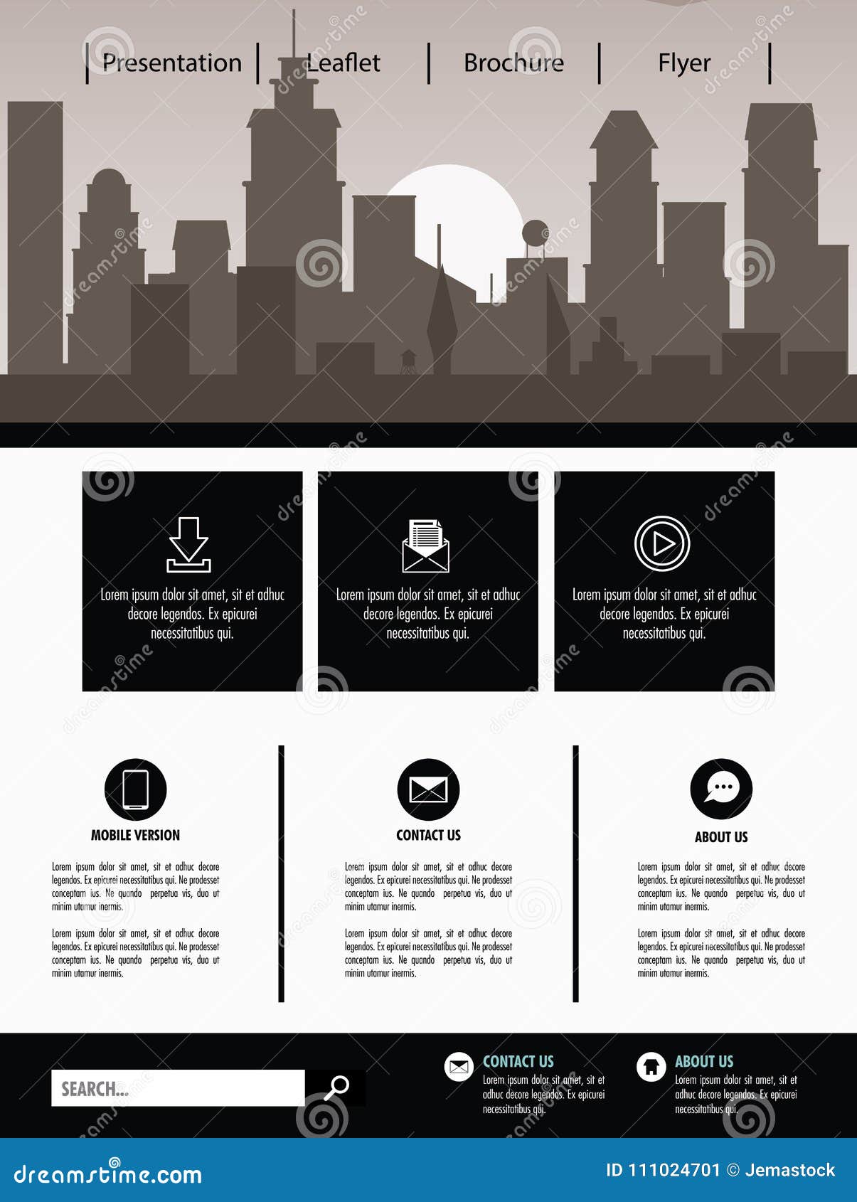 Urban website template stock vector. Illustration of symbol - 111024701