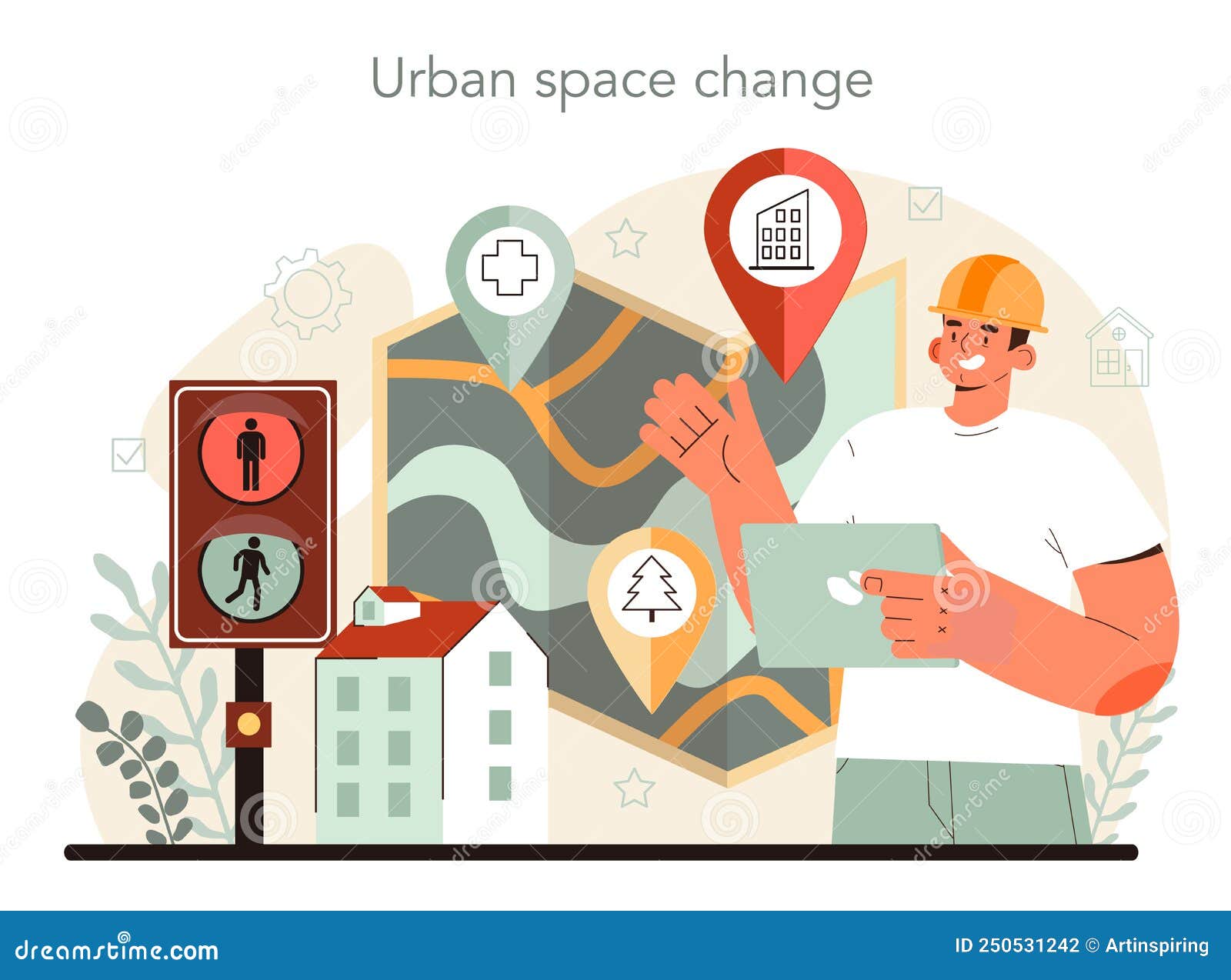 Urbanist Concept. Architect Studying and Developing Urban Structure ...