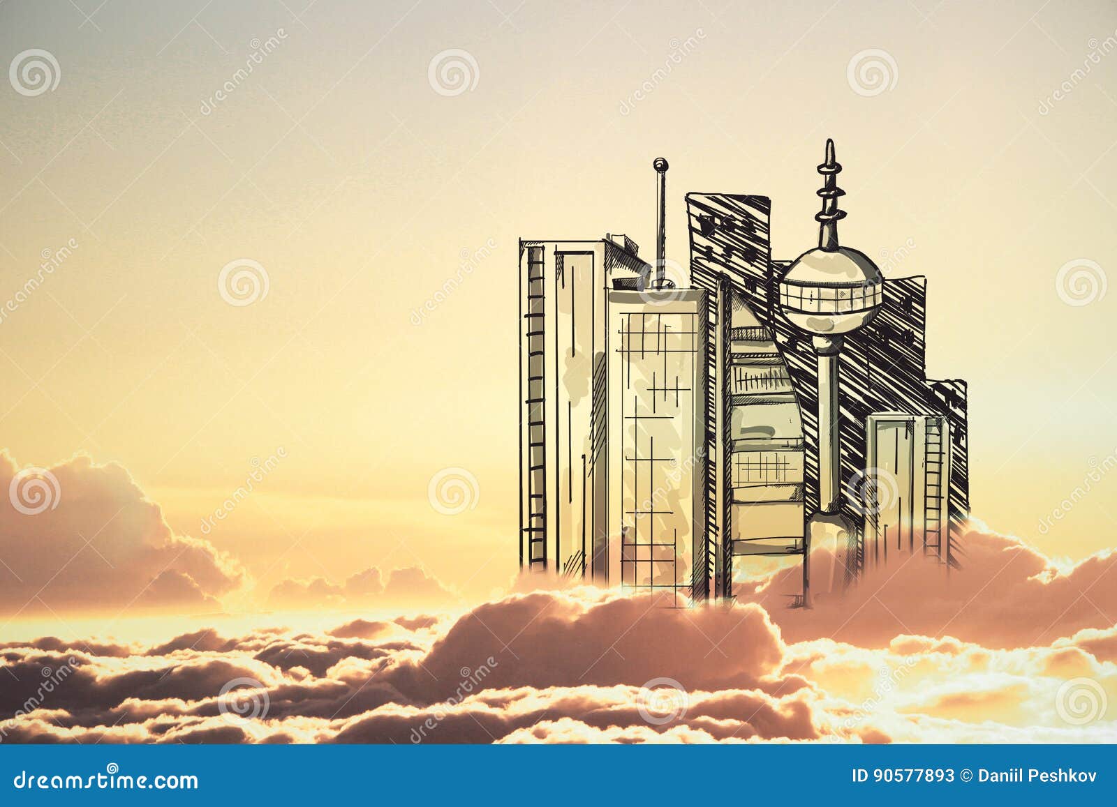 Urbanization concept stock illustration. Illustration of futuristic ...