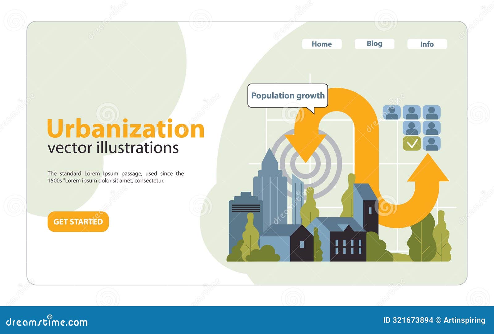 Urbanization Concept. Flat Vector Illustration Stock Vector ...