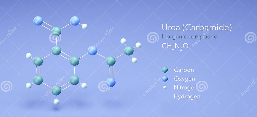 Urea, Carbamide, Inorganic Compound, Molecular Structures, 3d Model ...