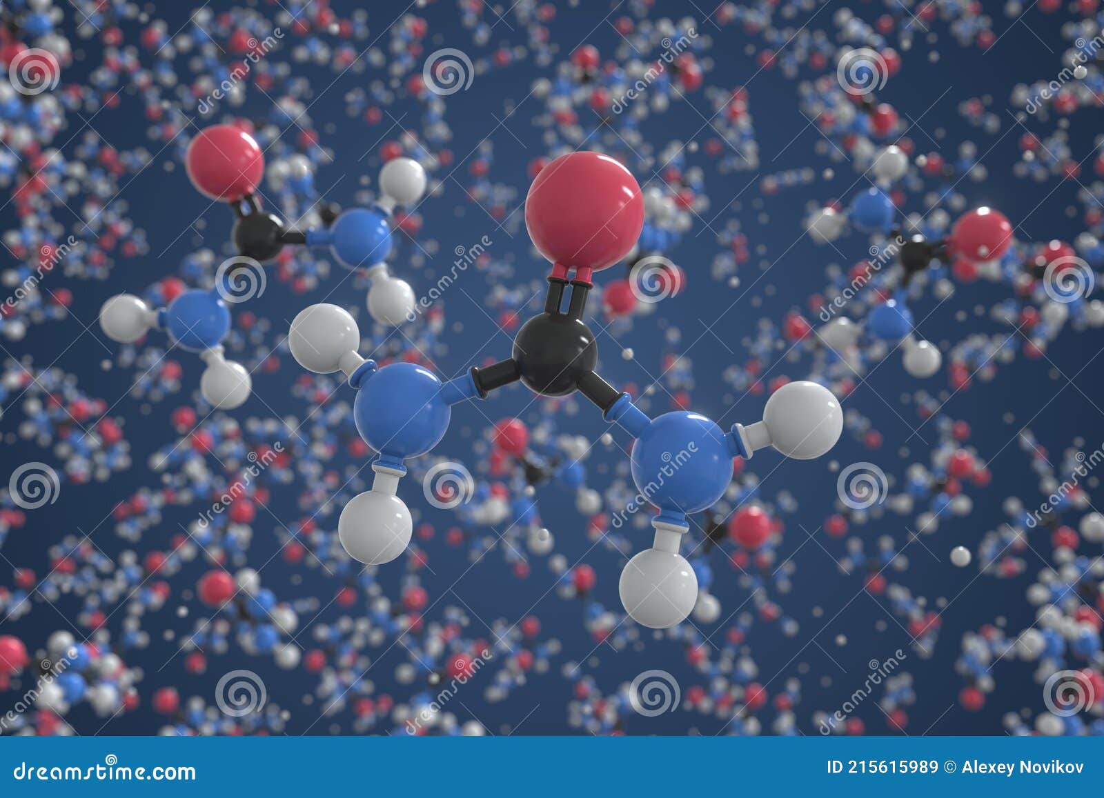 Urea Molecule, Ball-and-stick Molecular Model. Chemical 3d Rendering ...
