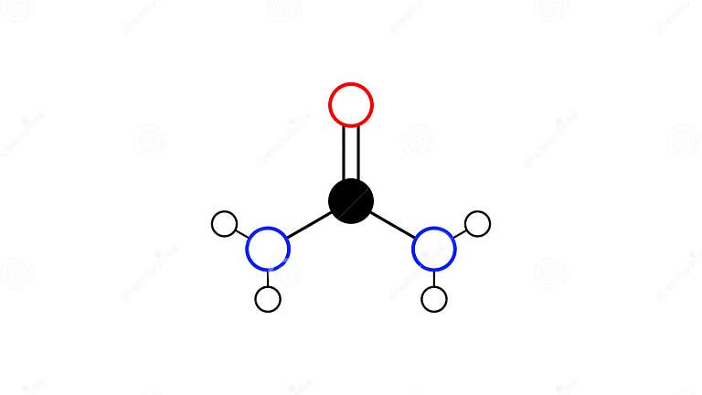 Urea Molecule, Structural Chemical Formula, Ball-and-stick Model ...