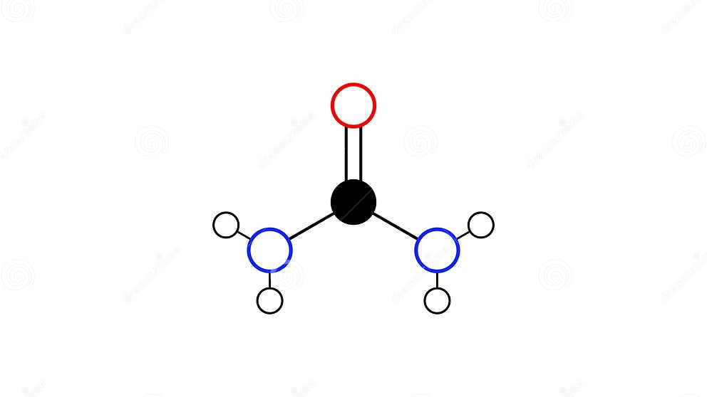 Urea Molecule, Structural Chemical Formula, Ball-and-stick Model ...