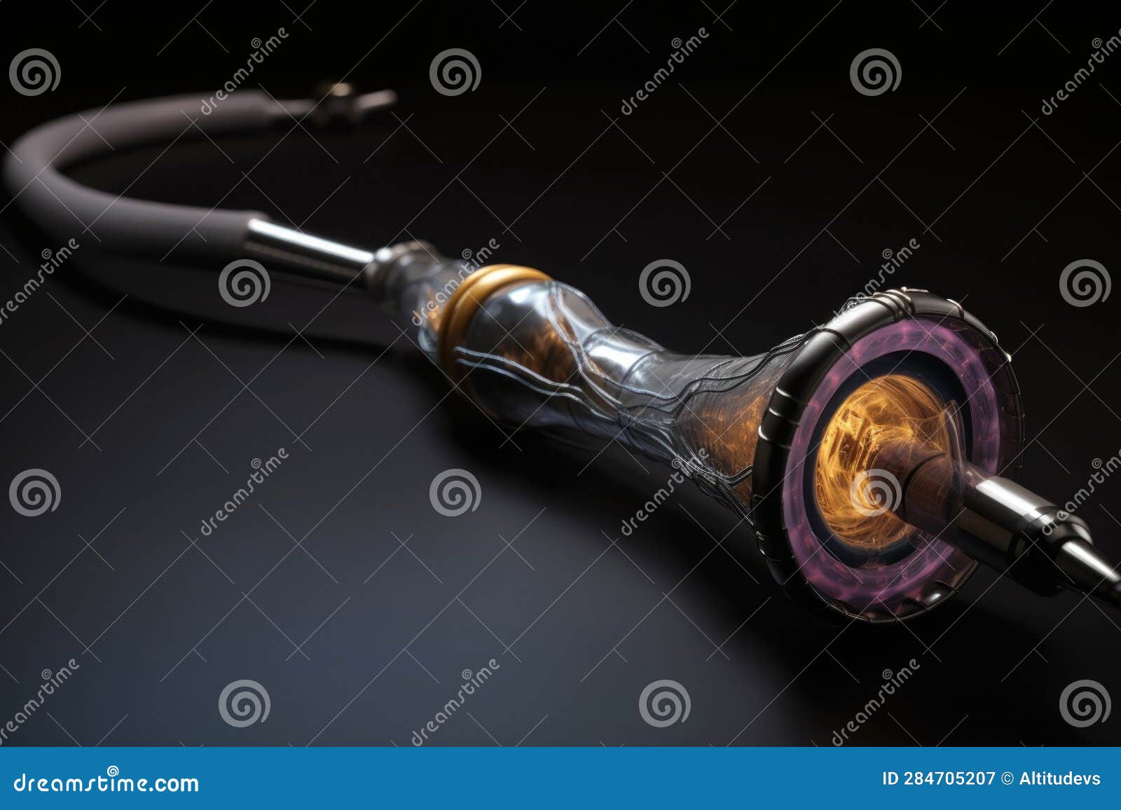 Ureteroscope and Flexible Guidewire Together Stock Illustration ...