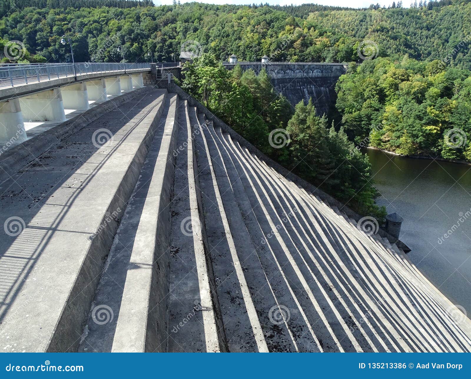 Urfttalsperre Wide View with Emergency Spillover Stock Photo - Image of ...