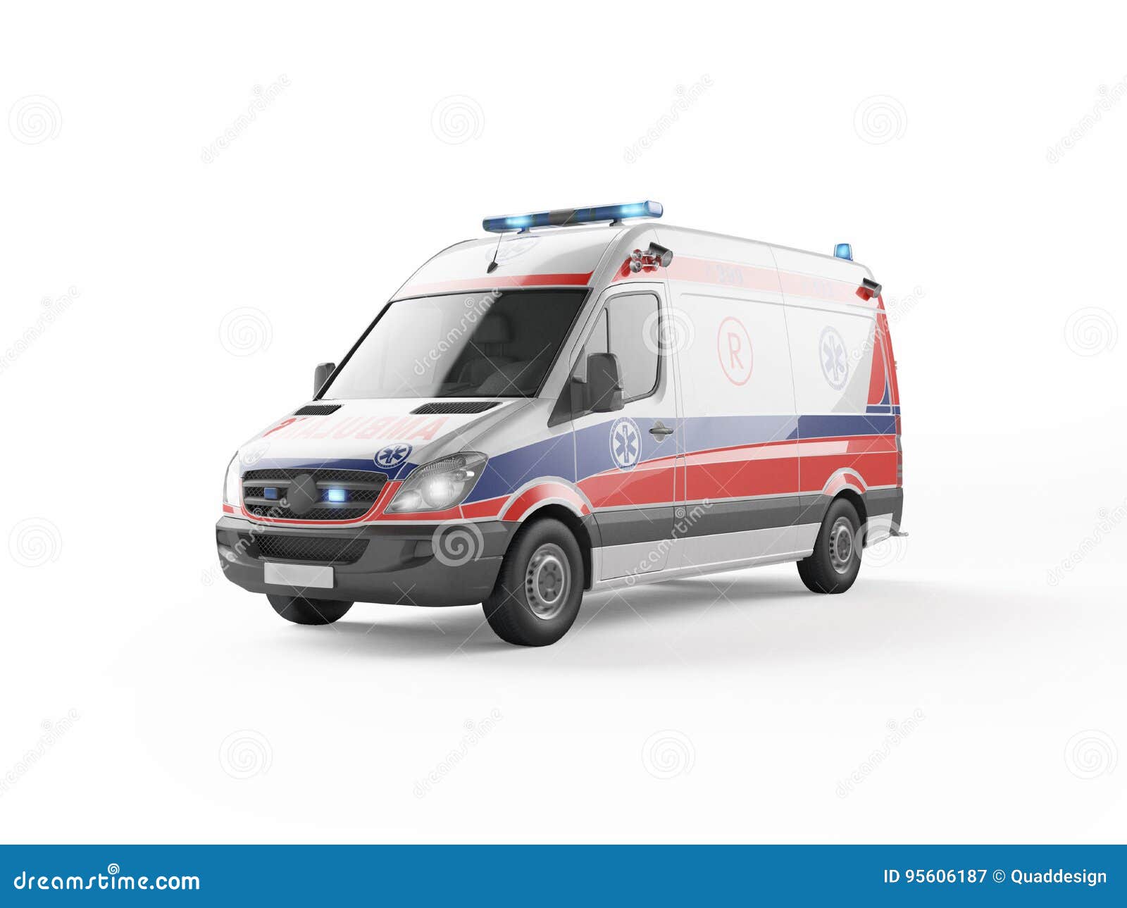 Urgence D'ambulance Sur Un Fond Blanc Illustration Stock - Illustration ...