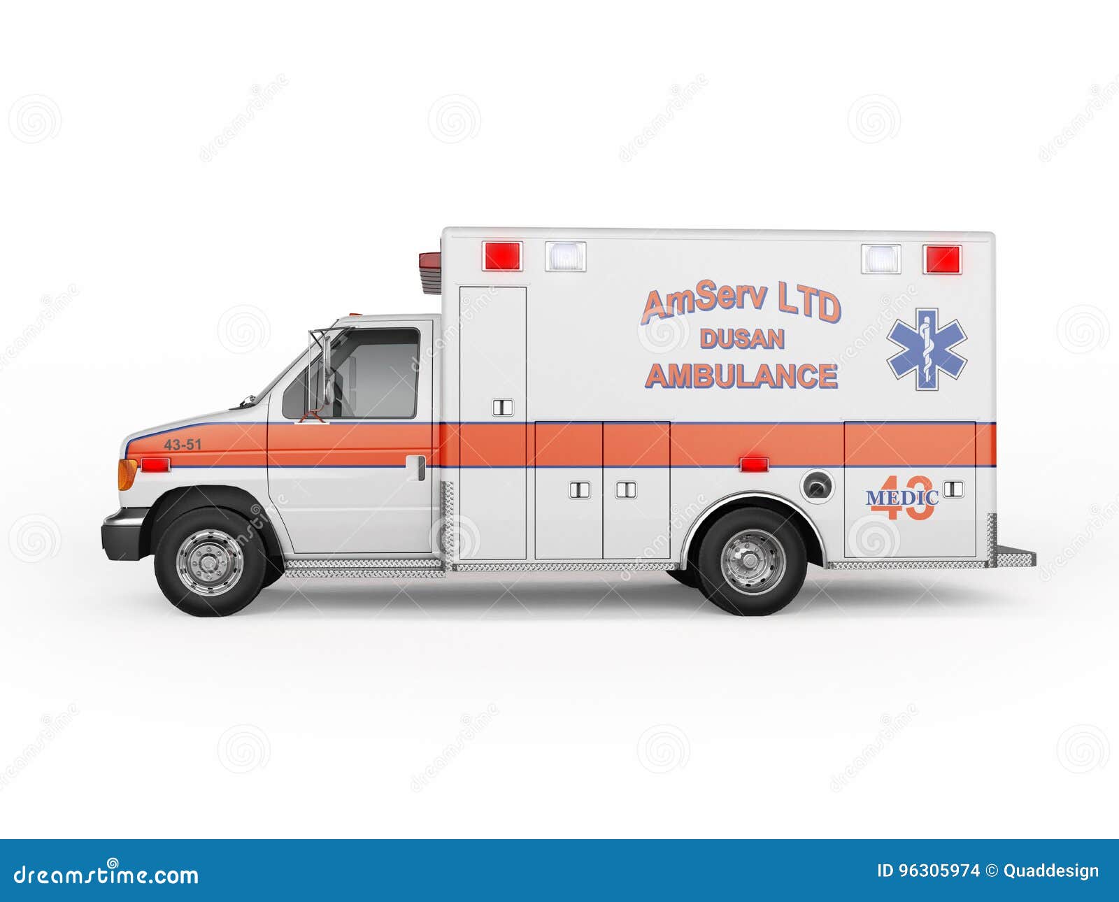 Urgence D'ambulance Sur Un Fond Blanc Illustration Stock - Illustration ...