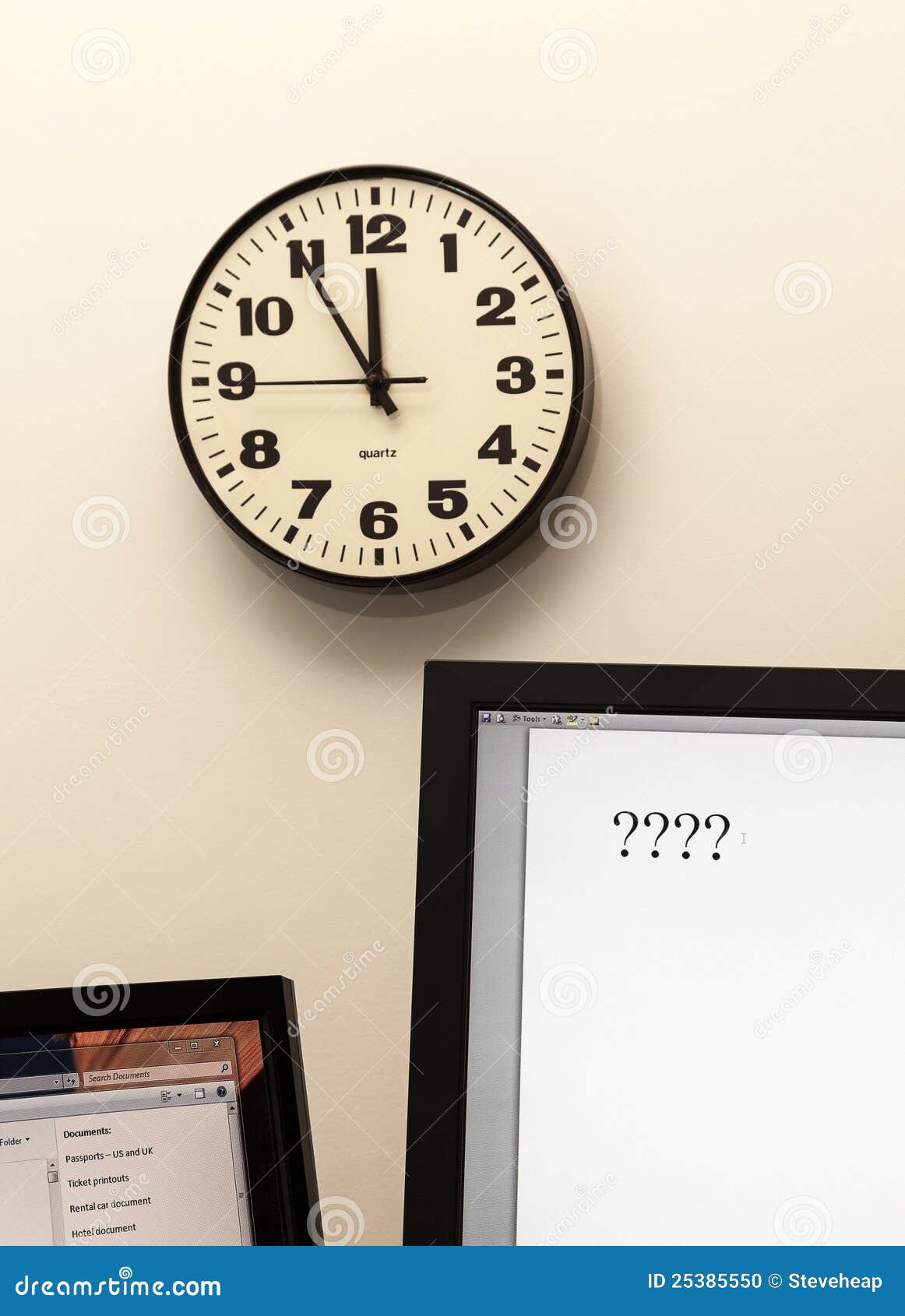 Urgency in Making Decision with Clock Stock Photo - Image of monitor ...