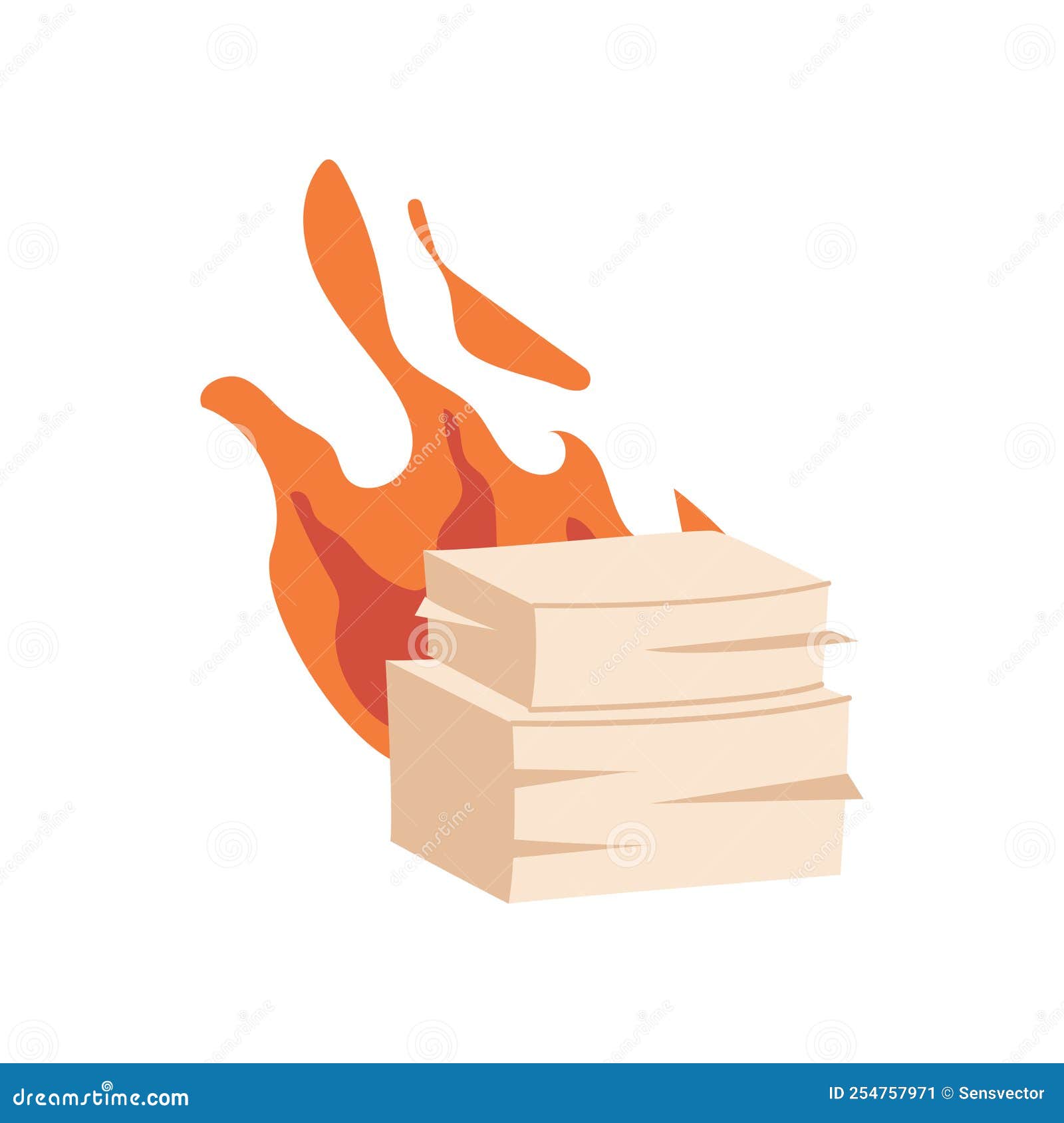 Urgent Business Project, Pile on Paper in Fire Stock Vector ...