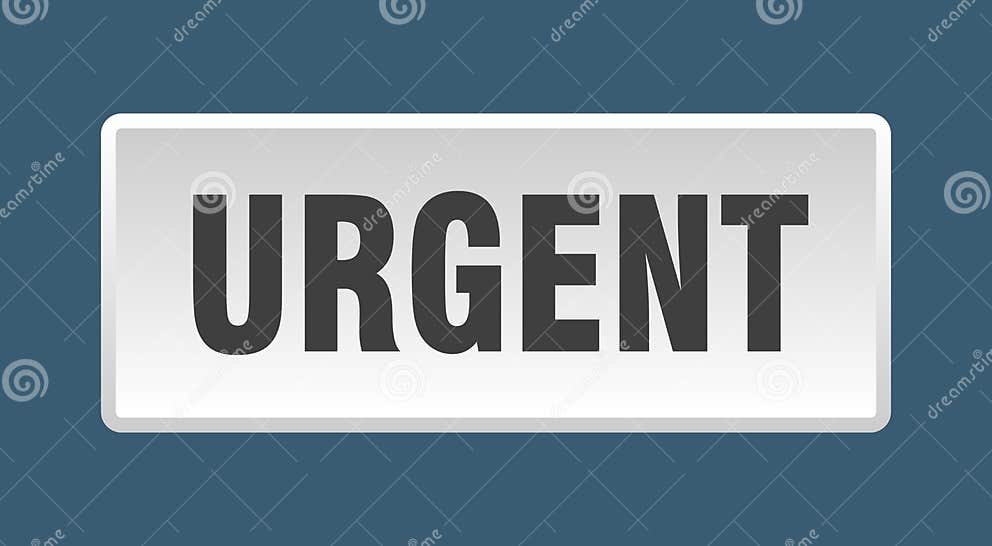 Urgent Button. Urgent Square Isolated Push Button Stock Vector ...