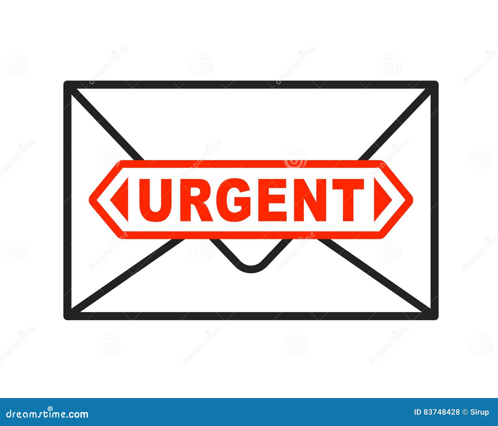 Urgent Envelope Icon with Important Letter Stock Vector - Illustration ...