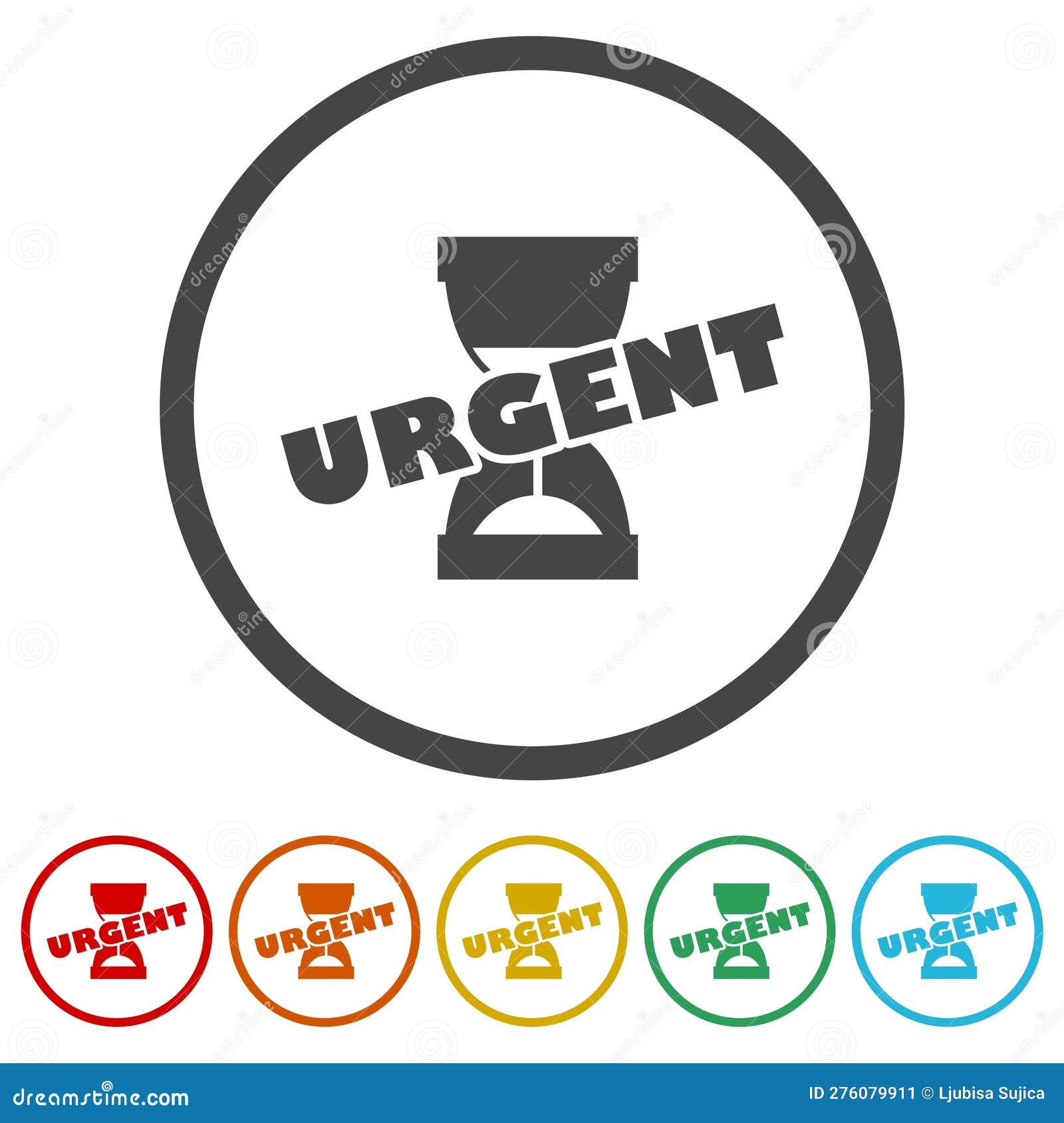 Urgent Logo. Set Icons in Color Circle Buttons Stock Vector ...