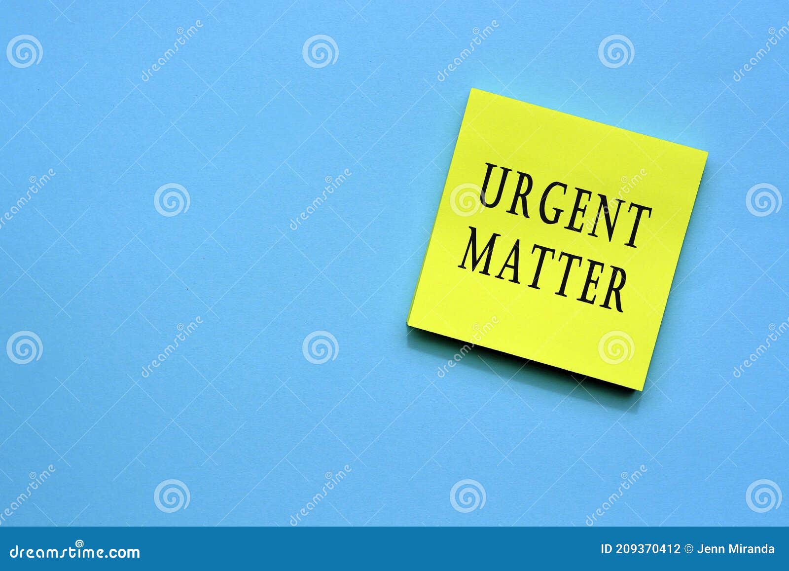 Urgent Matter Text on Yellow Sticky Note Stock Photo - Image of ...