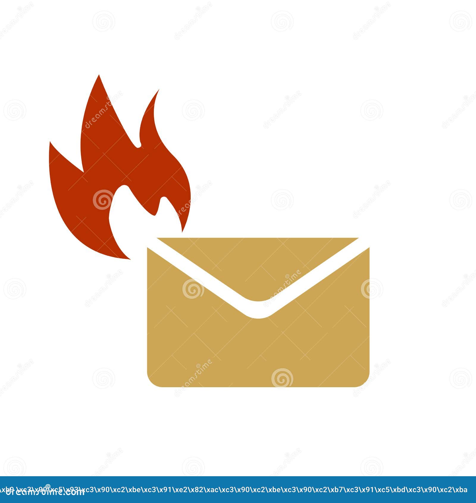 Urgent Message Icon, Letter in Flame, on a White Background, Vector ...