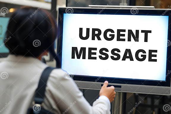 URGENT MESSAGE Word Text on Tv Screen Stock Illustration - Illustration ...