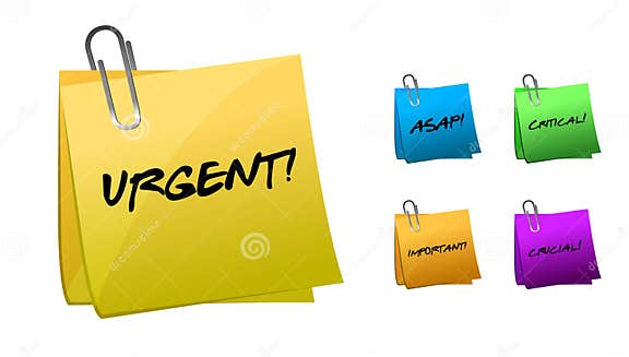 Urgent Messages on Post-it Notes Illustration Desi Stock Vector ...