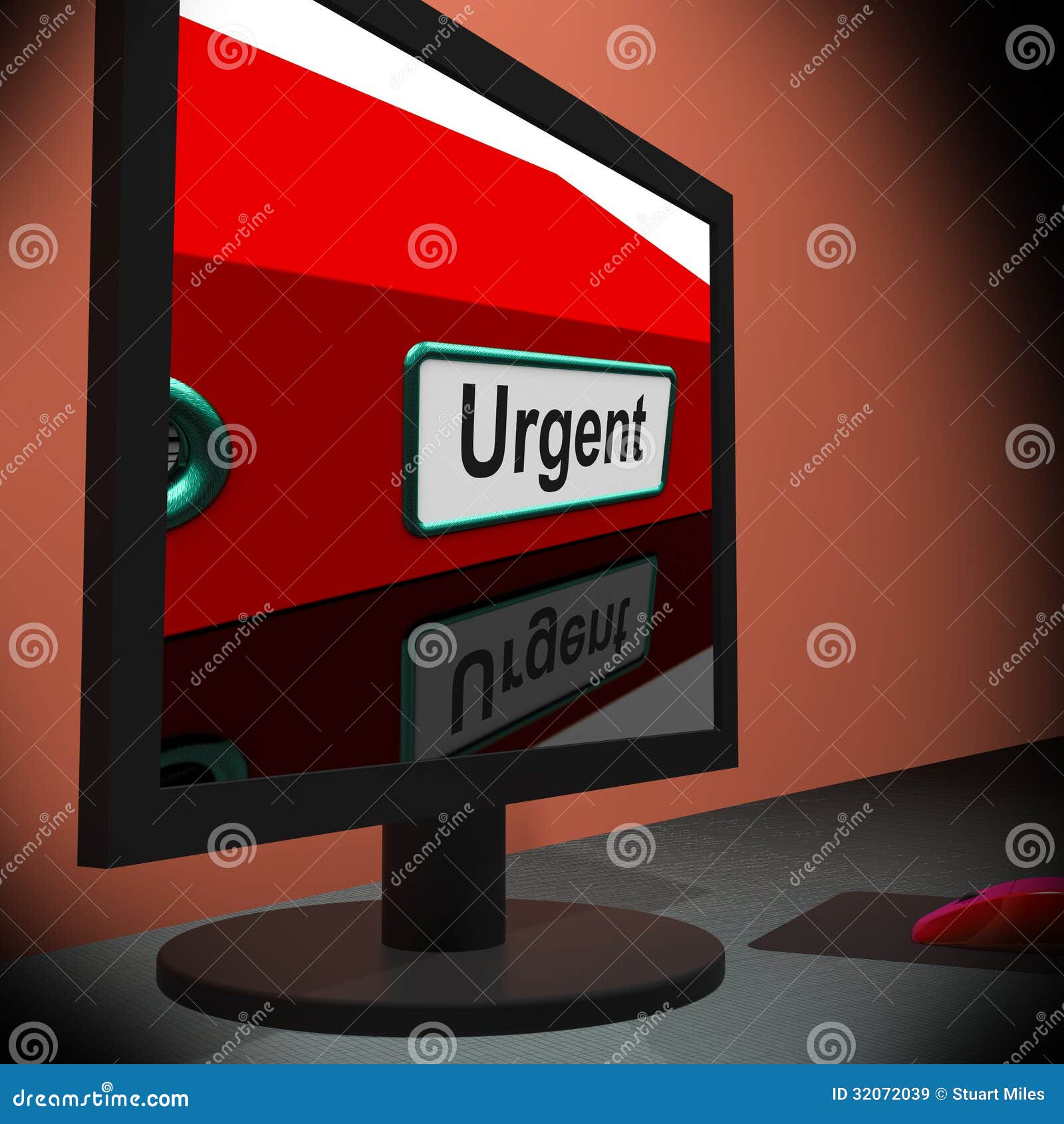 Urgent on Monitor Shows Immediate Response Stock Illustration ...