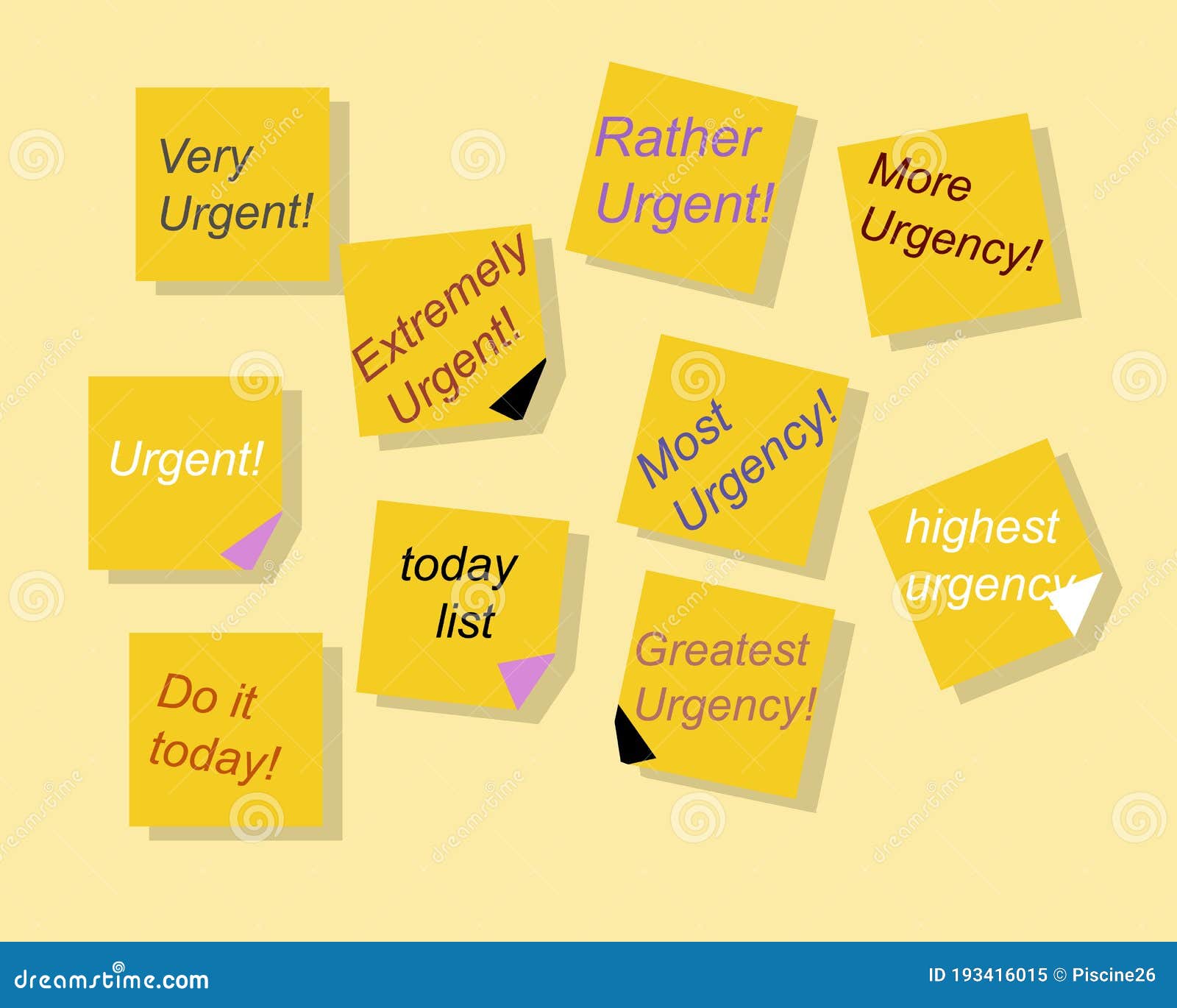 Urgent and More Urgent Note Vector Stock Vector - Illustration of list ...
