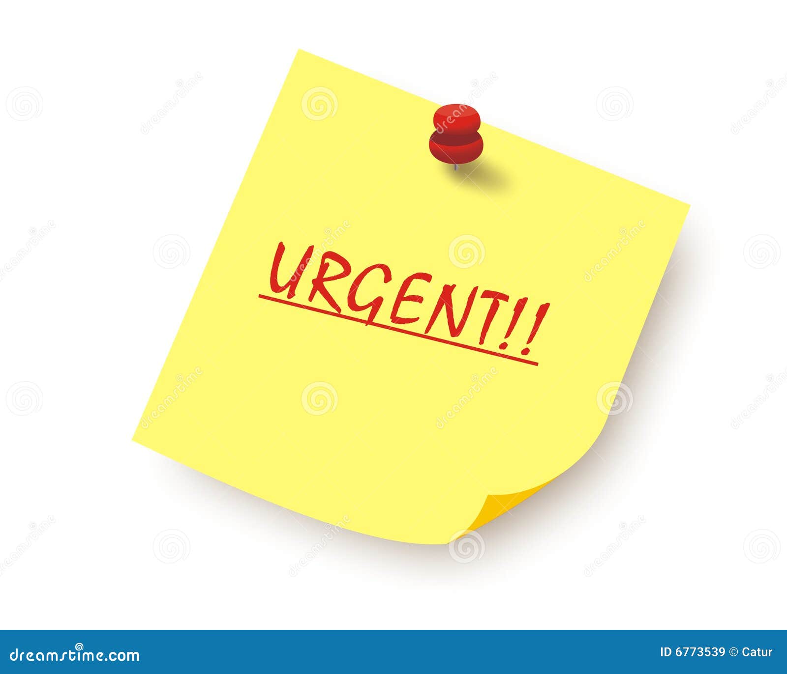 Urgent note stock vector. Illustration of yellow, paper - 6773539
