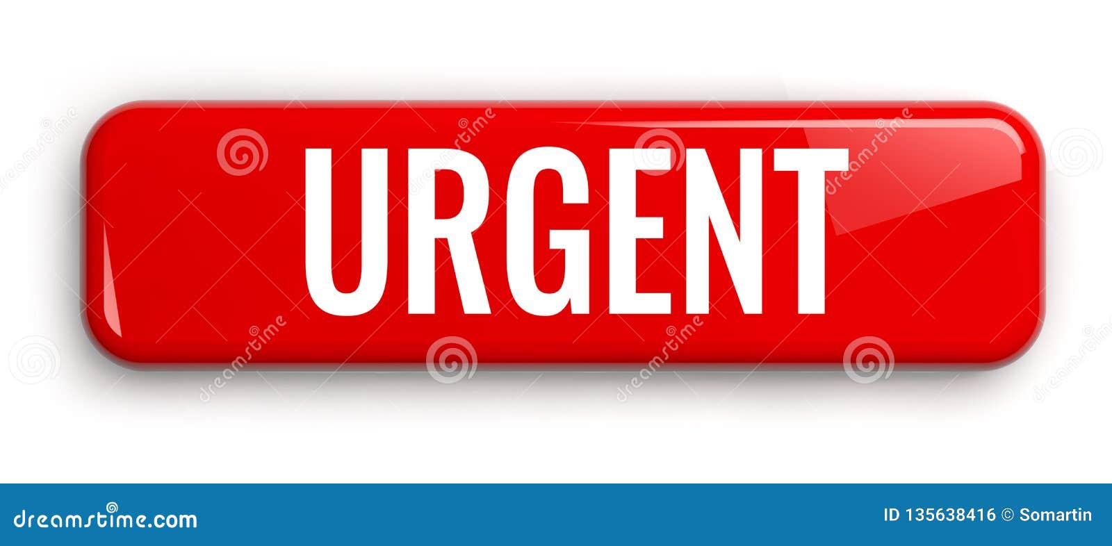 Urgent Red Button Isolated on White Stock Illustration - Illustration ...