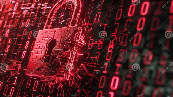 Urgent Security Alert Broken Padlock Over Binary Code Signifies Major ...