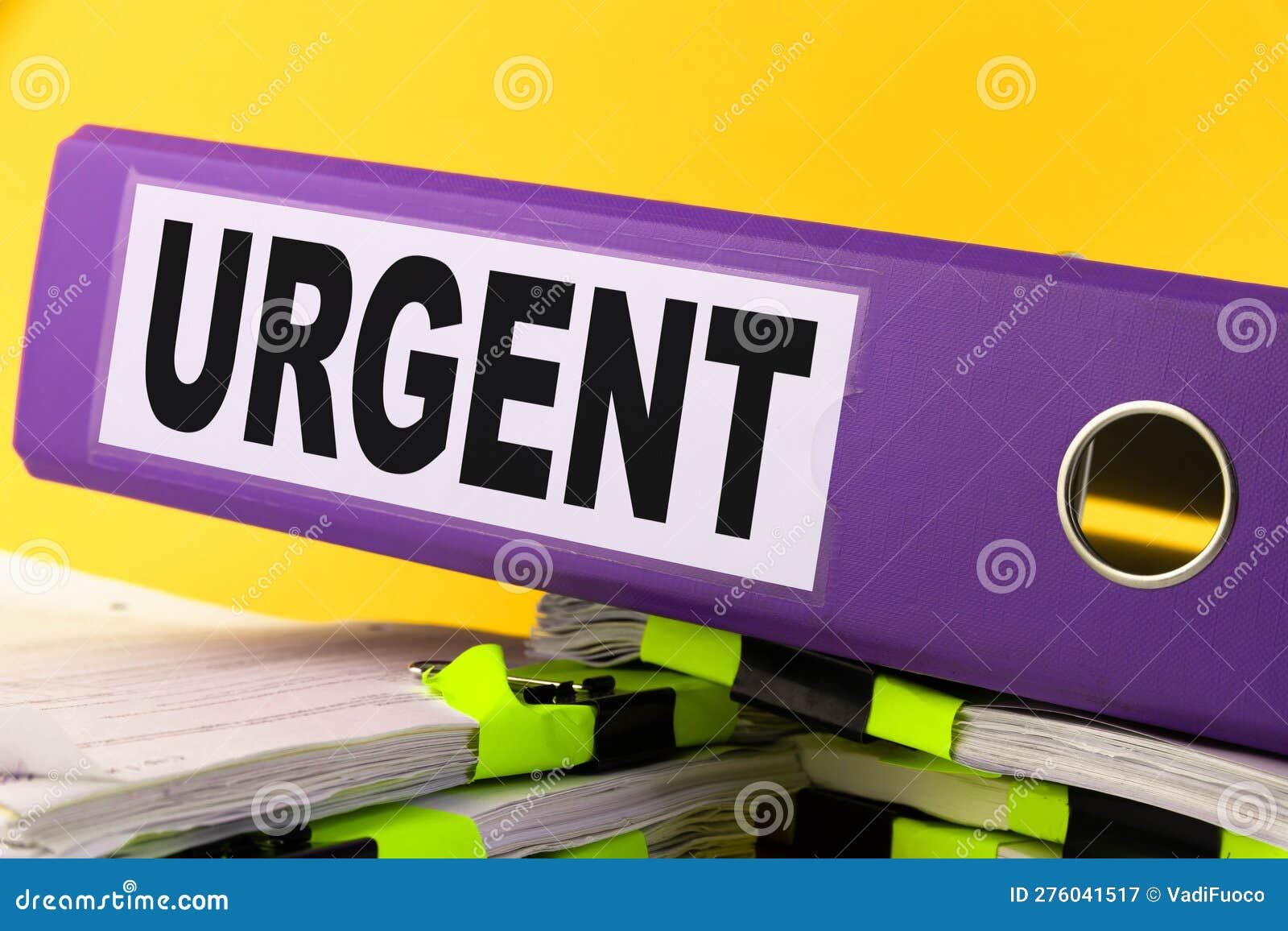 Urgent, Situation Needed, Imperative Important Concept. Purple Folder ...