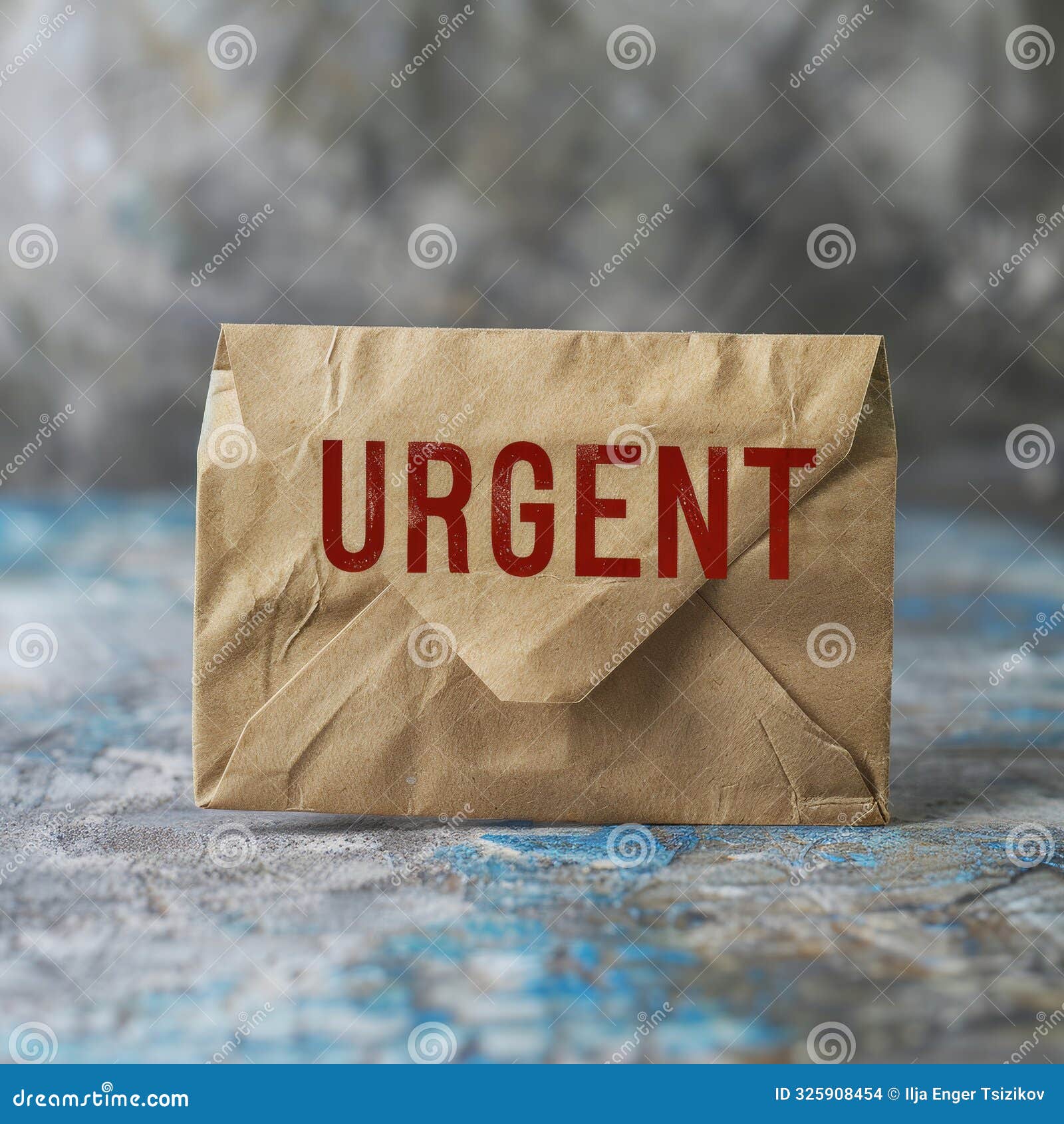 Urgent Small Envelope Package with Urgent Text on Table for Immediate ...