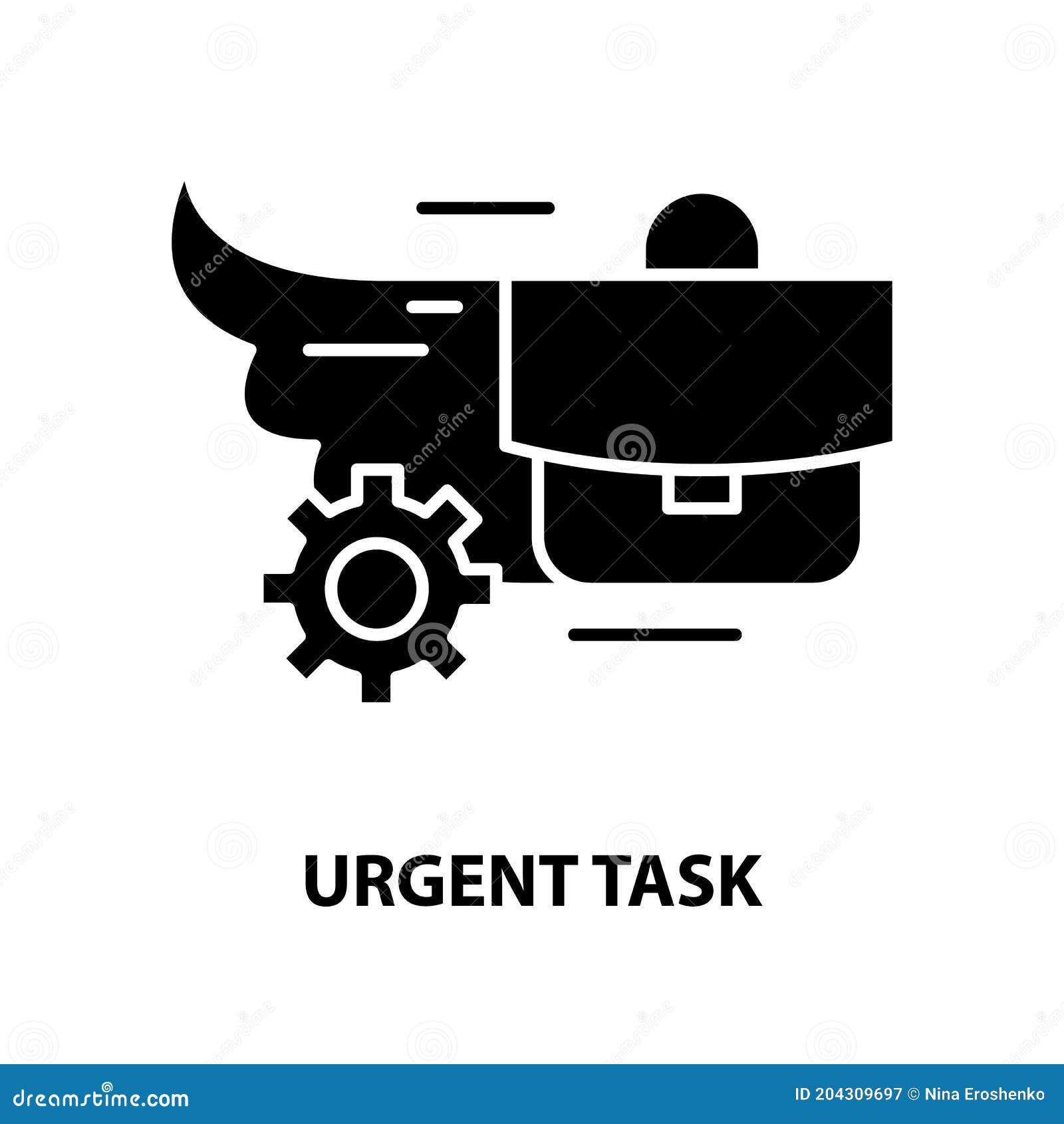 Urgent Task Icon, Black Vector Sign with Editable Strokes, Concept ...