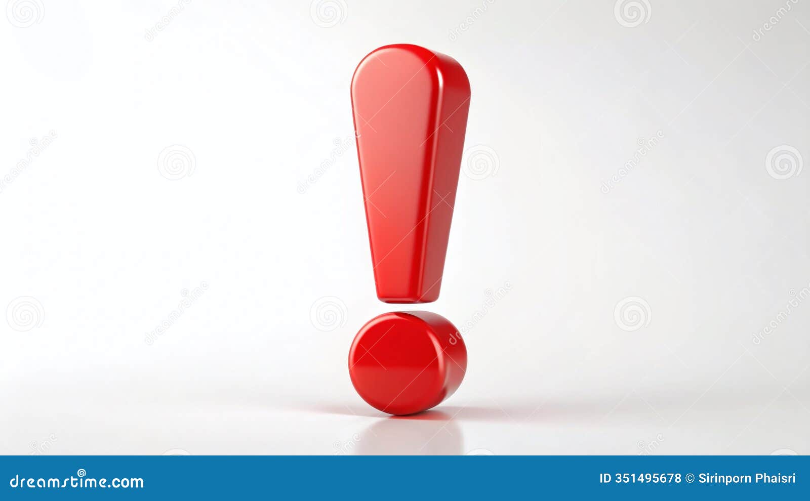 Urgent Warning Simple Red Exclamation Point Sign on Clean White ...